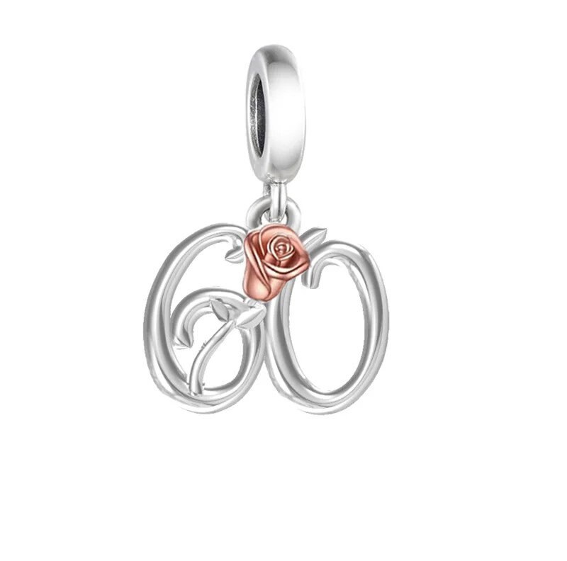 60th Numbers Anniversary Birthday Charms Fit All Major Brands of Charm ...