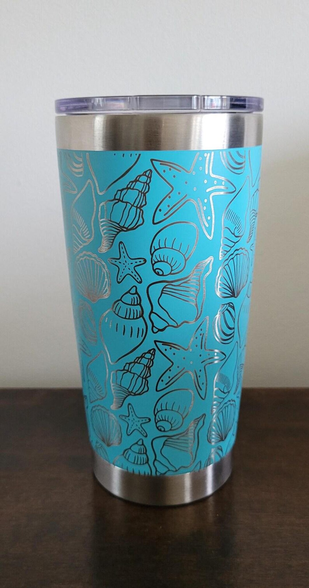 Sea Shells, Ocean Theme Laser Engraved 20oz Double Wall Insulated ...