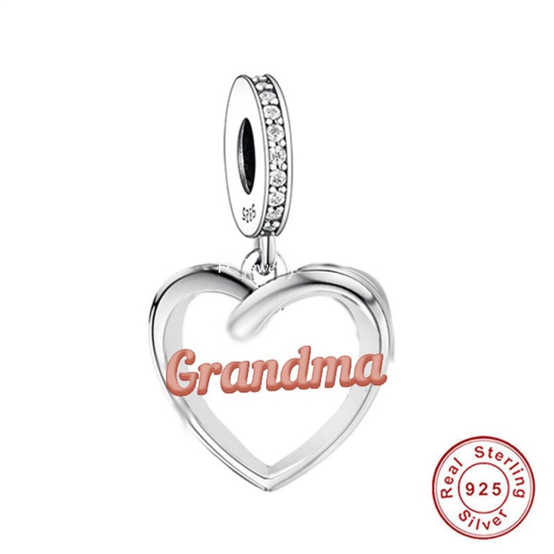 Grandma Charm European Style Bracelets, 925 Sterling Silver, Grandma ...
