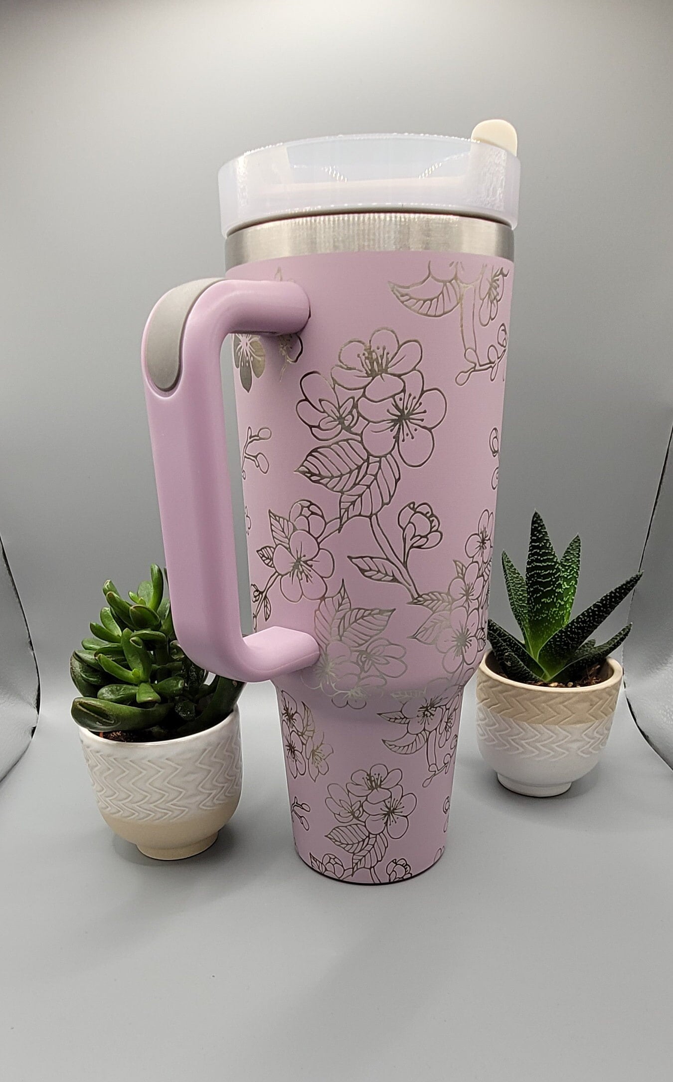 Cherry Blossoms Gift 40oz Double Wall Insulated Tumbler With Handles ...