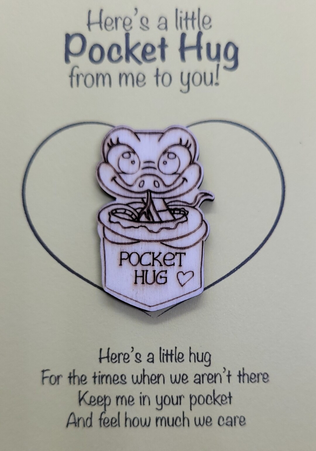 Snake Handmade Wooden Pocket Hug Token Love Gift Little Pocket Hug ...