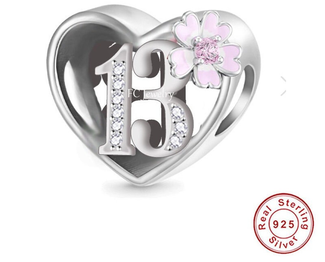 Teenager Birthday 13th Birthday 925 Sterling Silver 13th Birthday Charm ...