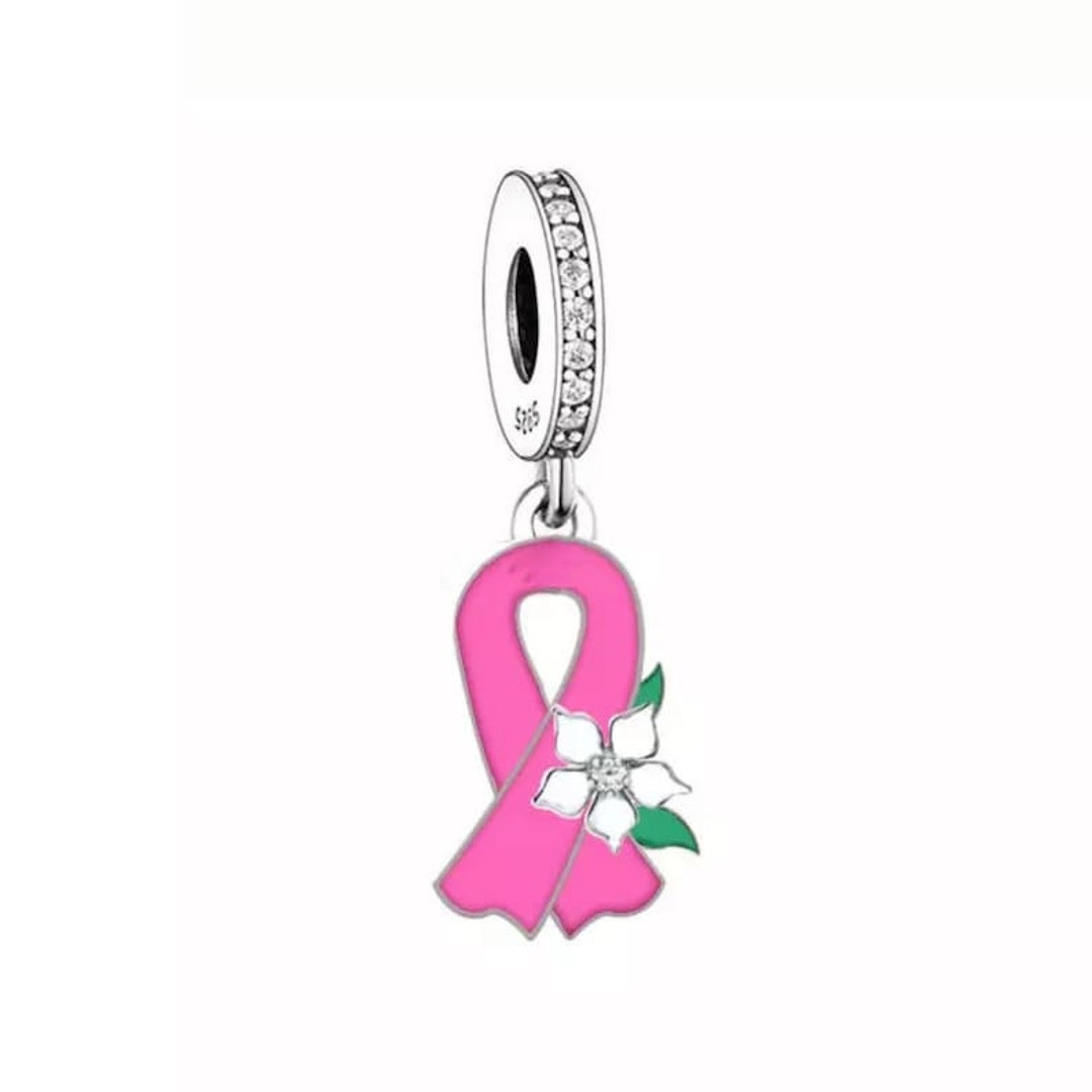 Pink Ribbon Breast Cancer Awareness Charms Bracelets, 925 Sterling ...