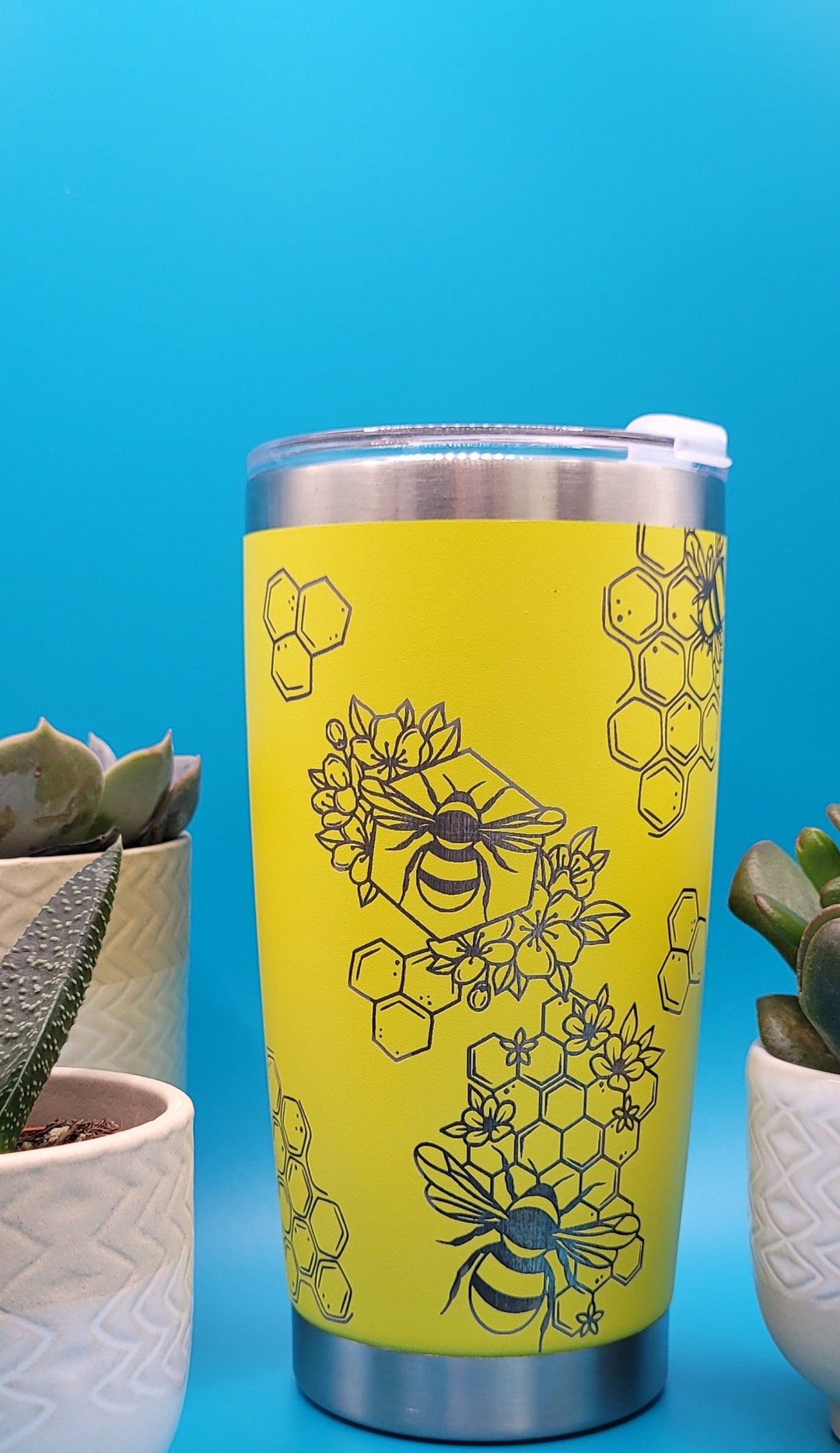 Honey Bees 20oz Double Wall Insulated Tumbler Travel Mug Custom ...