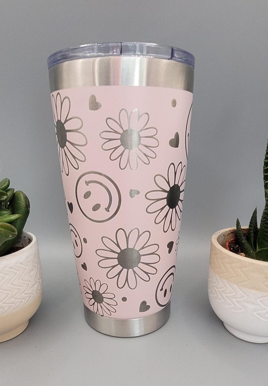 Emoji, Smiley Faces and Daisy's Laser Engraved 20oz Double Wall ...