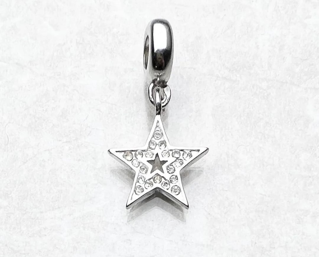 Christmas Star Charm, Christmas Charm Genuine 925 Sterling Silver ...
