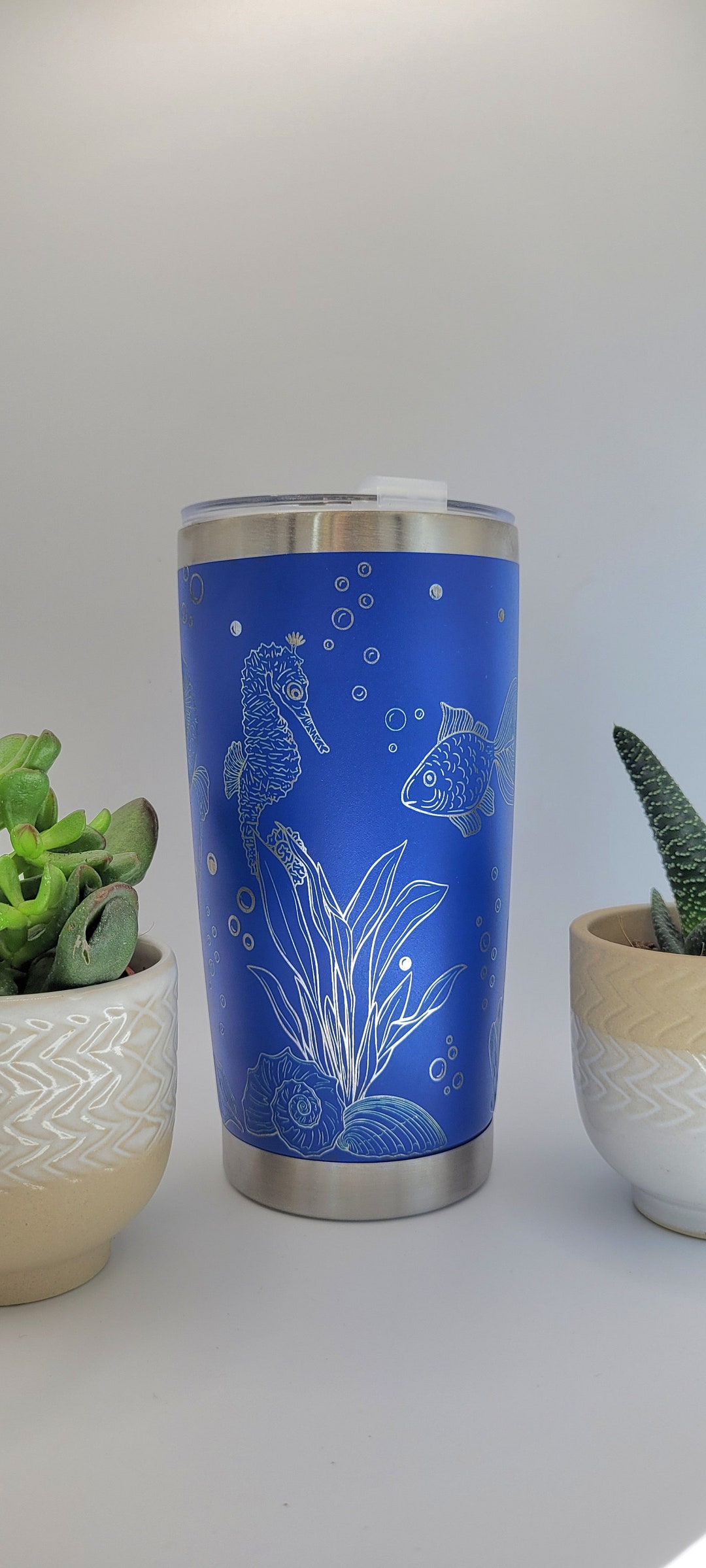 Seahorse, Fish Ocean, Under the Sea Laser Engraved 20oz Double Wall ...