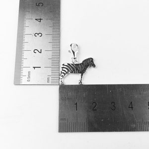 African Zebra Animal Charm With Lobster Claw Made From Sterling Silver ...