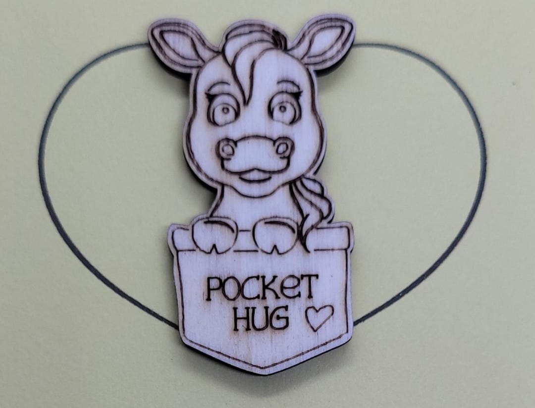 Horse Handmade Wooden Pocket Hug Token Love Gift Little Pocket Hug ...