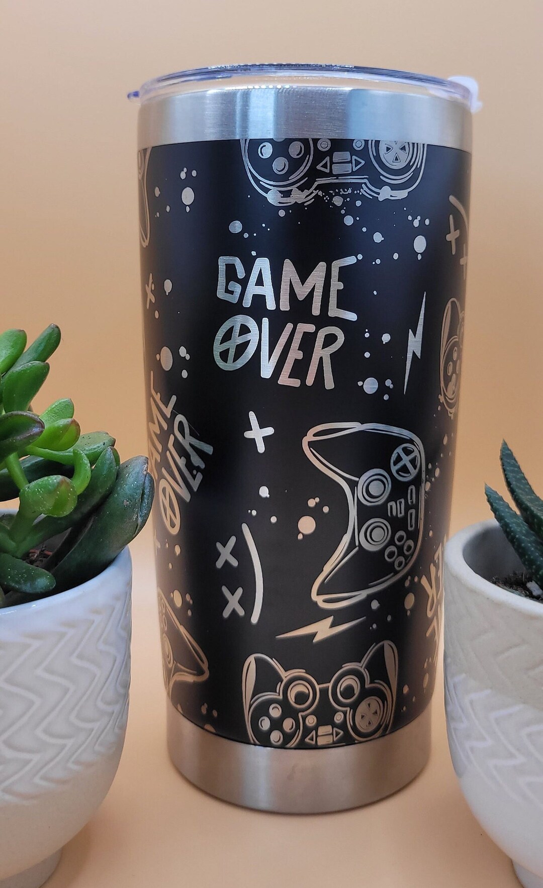Gaming Mug Laser Engraved 20oz Double Wall Insulated Tumbler Travel Mug ...