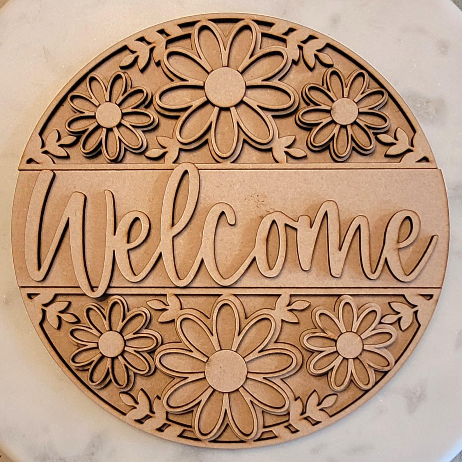DIY Paint Your Own Floral Welcome Wooden Welcome Door Sign Kit Make ...