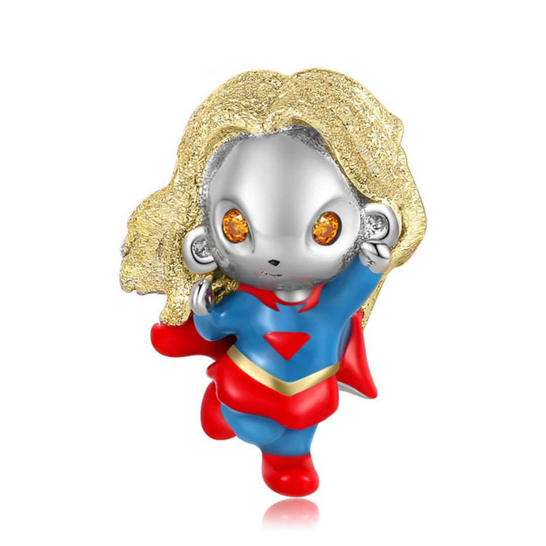Anime Charm, Cartoon Charm, Girl Superhero Charm S925 Sterling Silver ...