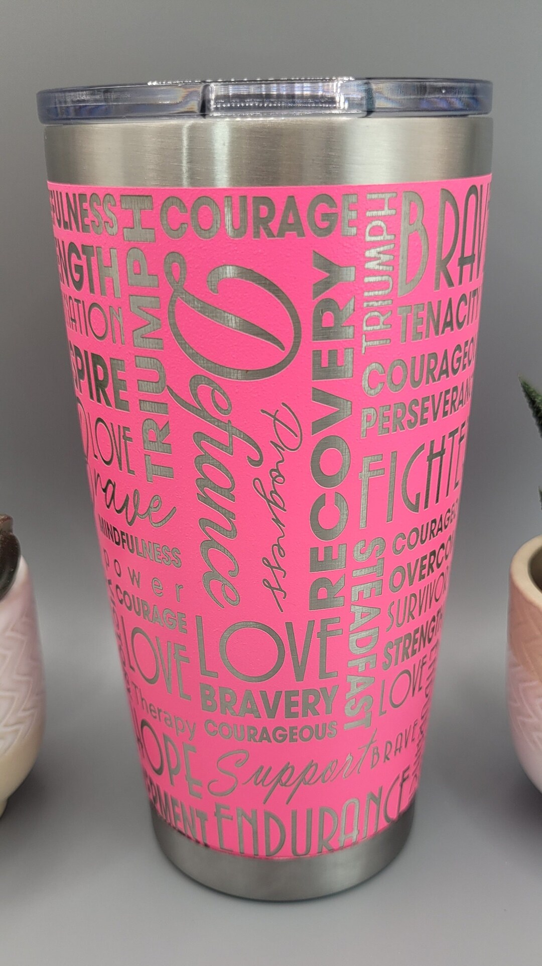 Cancer, Breast Cancer Laser Engraved 20oz Double Wall Insulated Tumbler ...