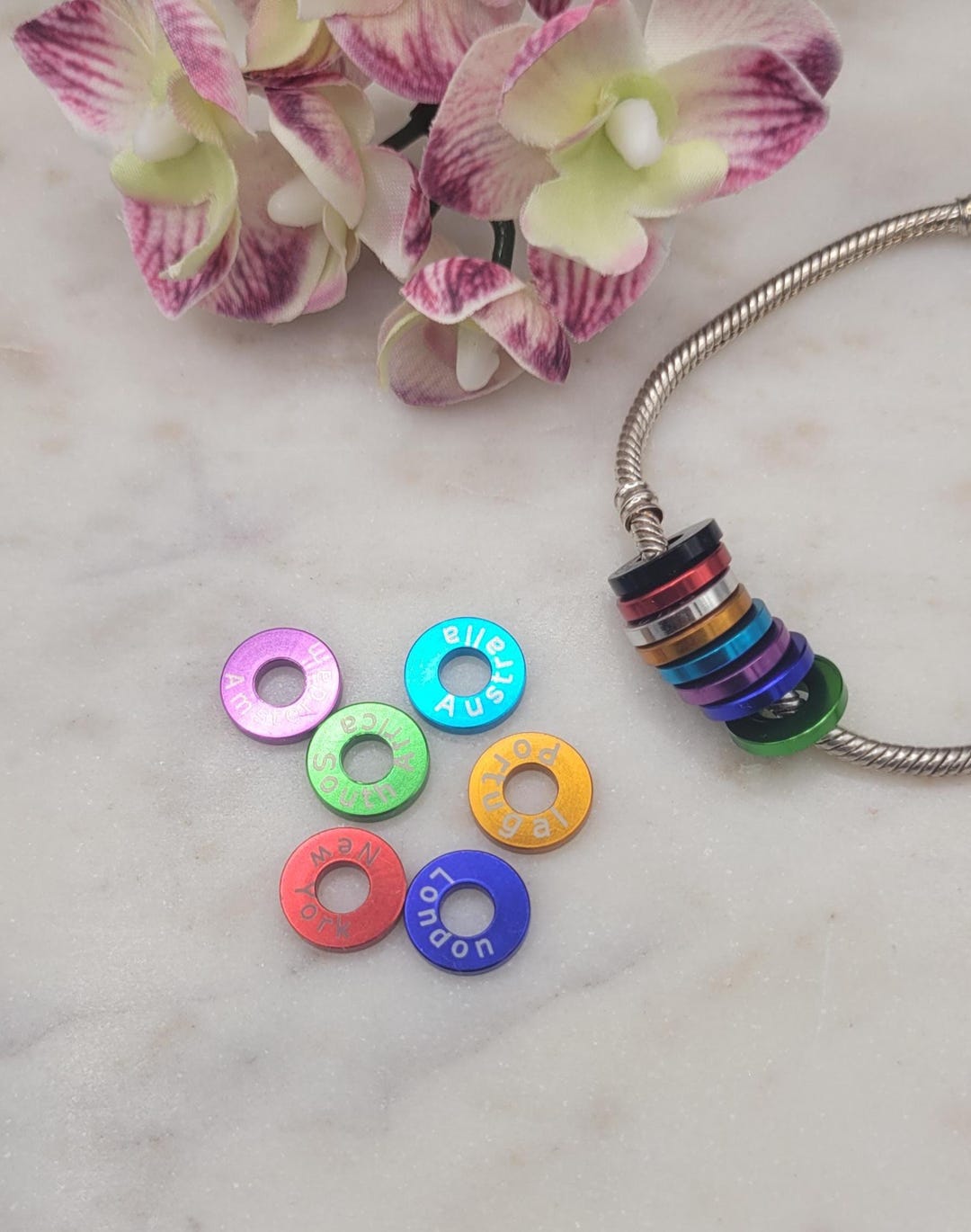 Personalised Charm - Add a Country, City, Town Name , Travel Tokens for ...