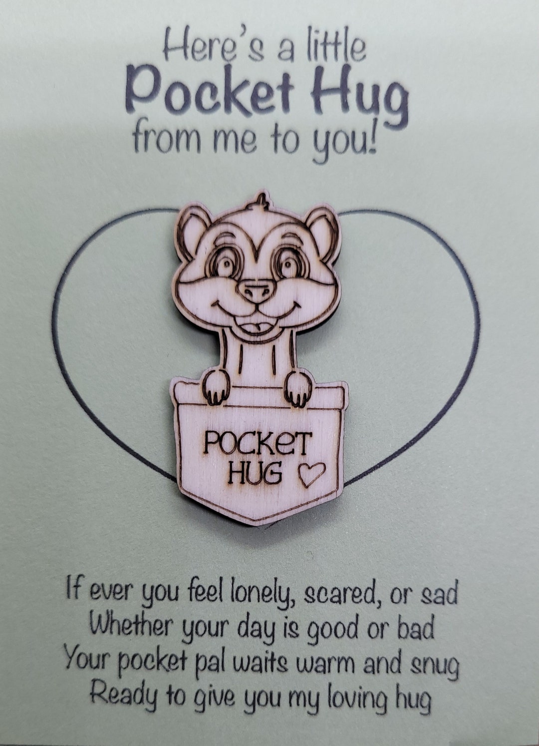 Meerkat Handmade Wooden Pocket Hug Token Love Gift Little Pocket Hug ...