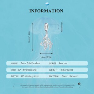 Fish Charm Brand New S925 Sterling Silver Betta Fish Charm 925 Sterling ...