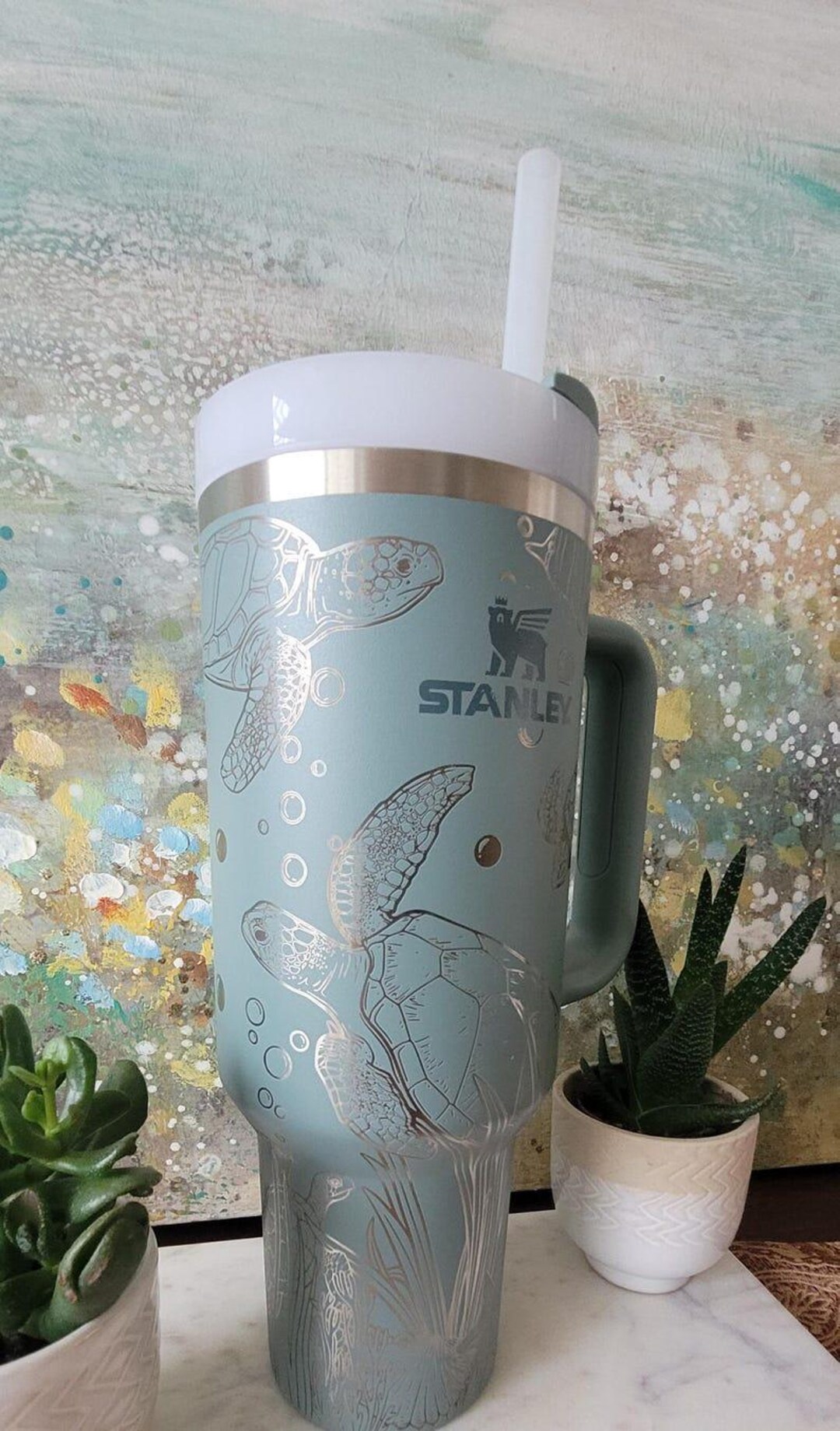 Original Stanley Turtles, Under the Sea, Ocean Theme Engraved Tumbler ...