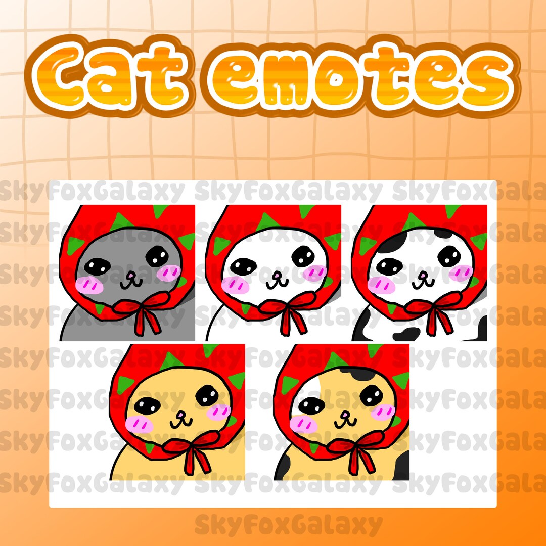 Funny Cat Emotes Kawaii, Cute, Meme - Etsy