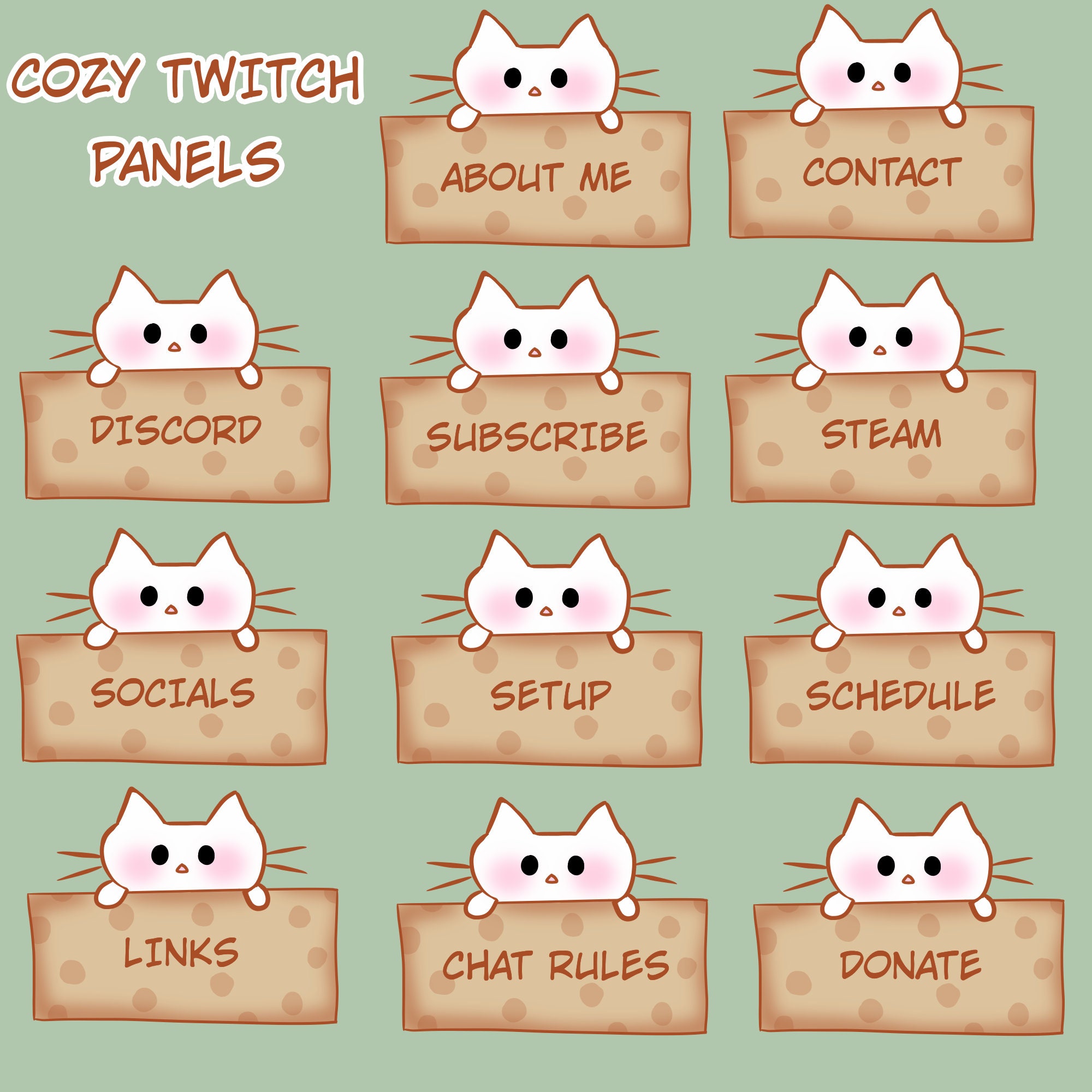 Cozy Twitch Panels Cat - Etsy