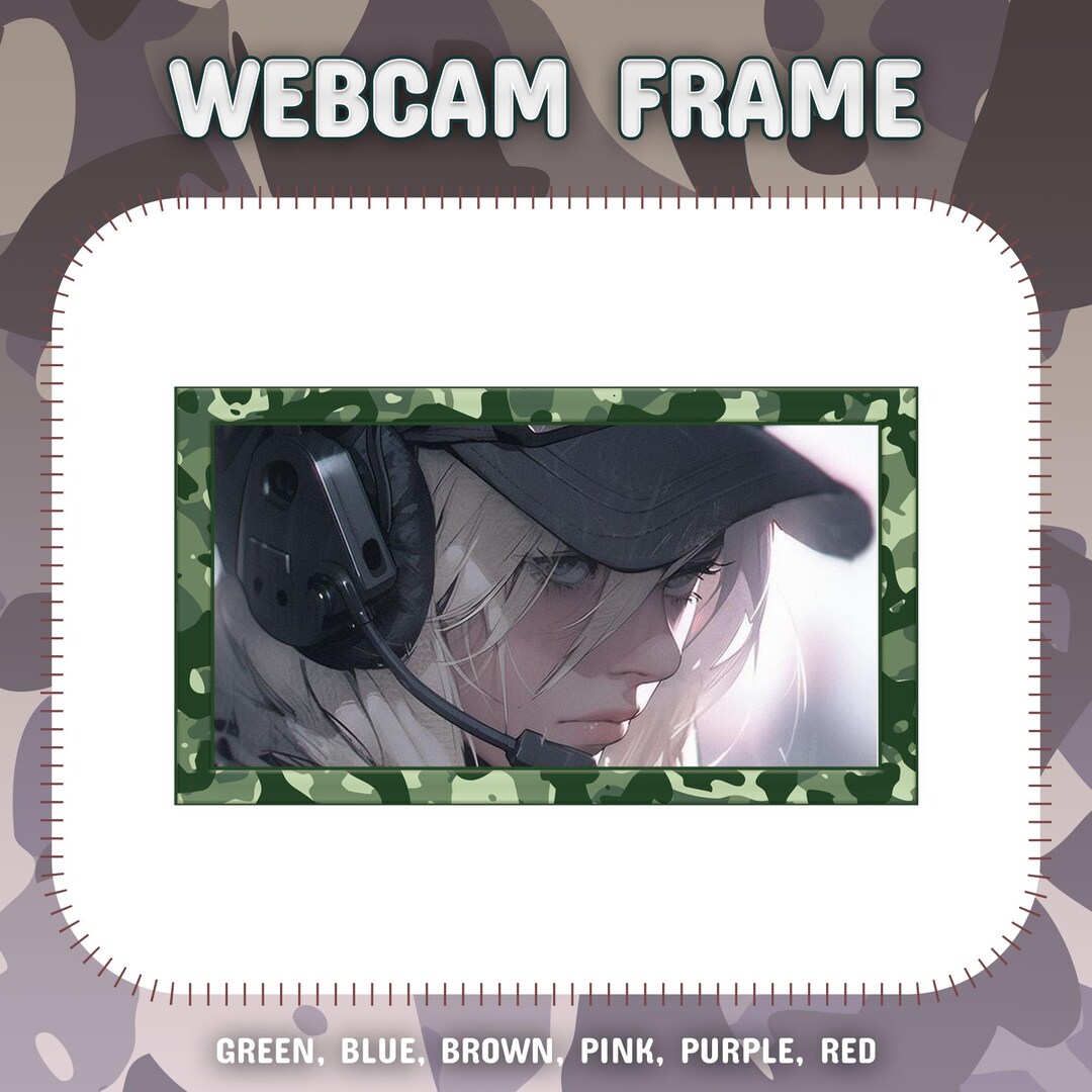 Camouflage Military Webcam Frame Border Overlay All Colors Green Blue ...