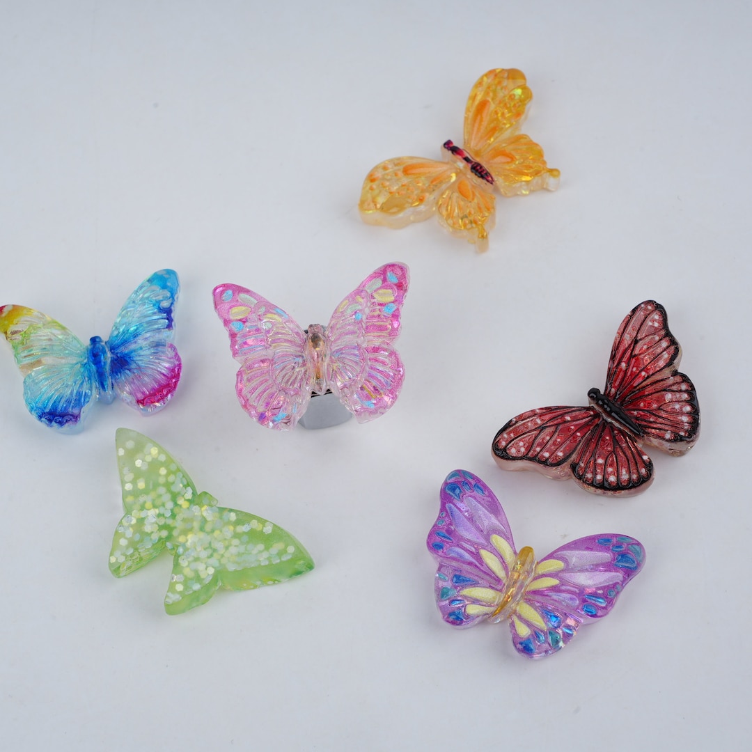 6 Colors Butterfly Tire Valve Cap Set, Purple Valve Caps, Butterfly ...