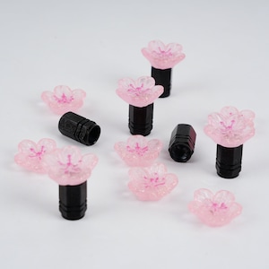 Pink Cherry Blossoms Car Valve Cap Set, Sakura Cherry Blossom Tire ...