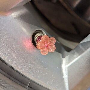 Pink Cherry Blossoms Car Valve Cap Set, Sakura Cherry Blossom Tire ...