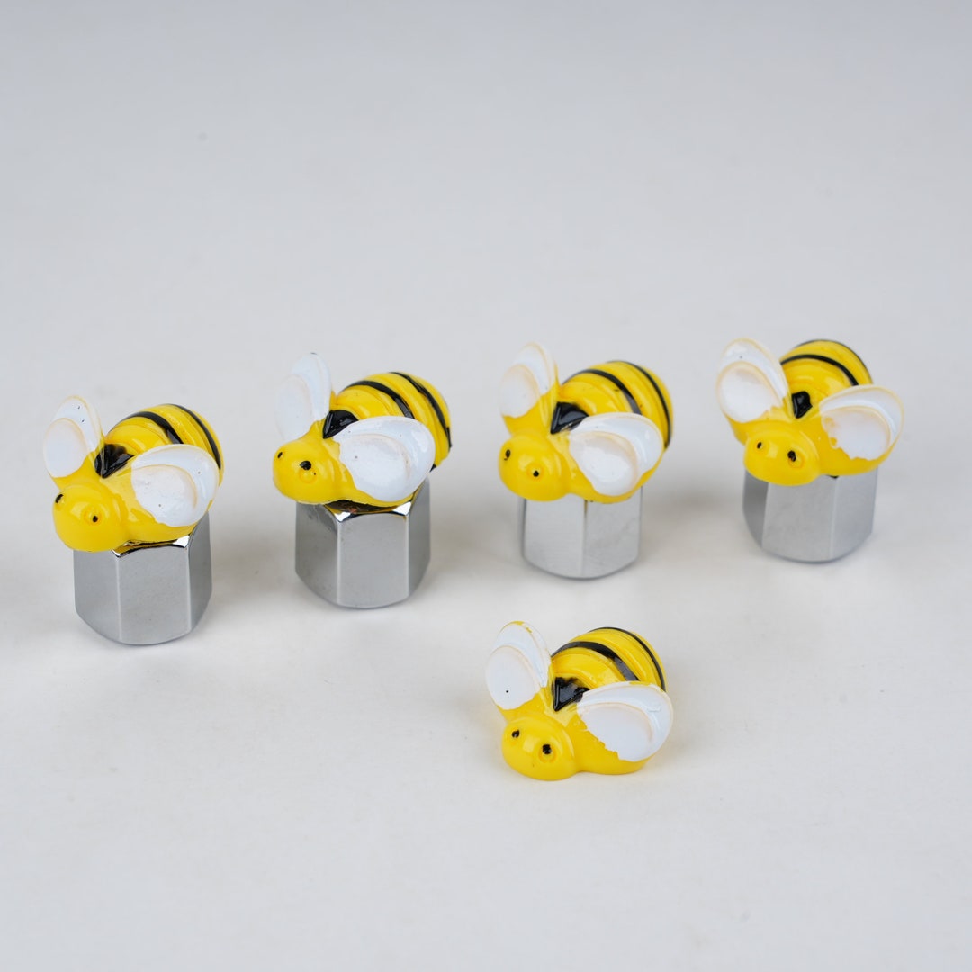Yellow Bee Tire Valve Cap Set, Cute Bee Tire Stem Caps, Motorcycle ...