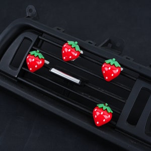 5PCS/SET Cute Strawberry Car Air Vent Clips, Air Conditioning Outlet ...
