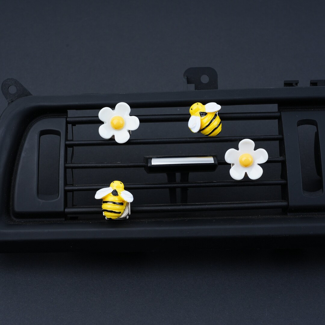 2pcs/set Bee Car Air Freshener, Flower Air Vent Clips, Adorable Car ...