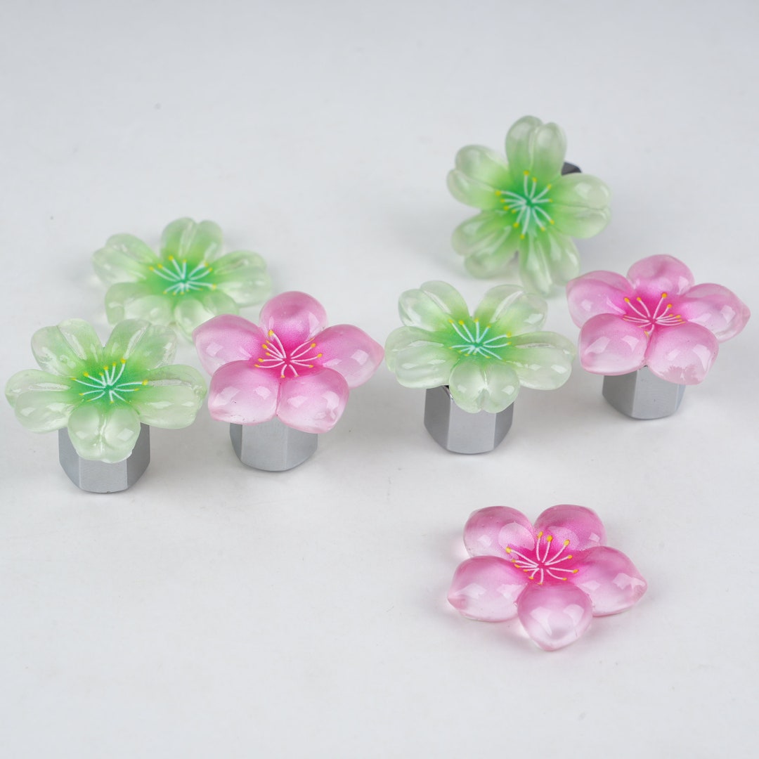 Cherry Blossoms Valve Stem Caps, Flower Schrader Tire Wheel Air Valve ...