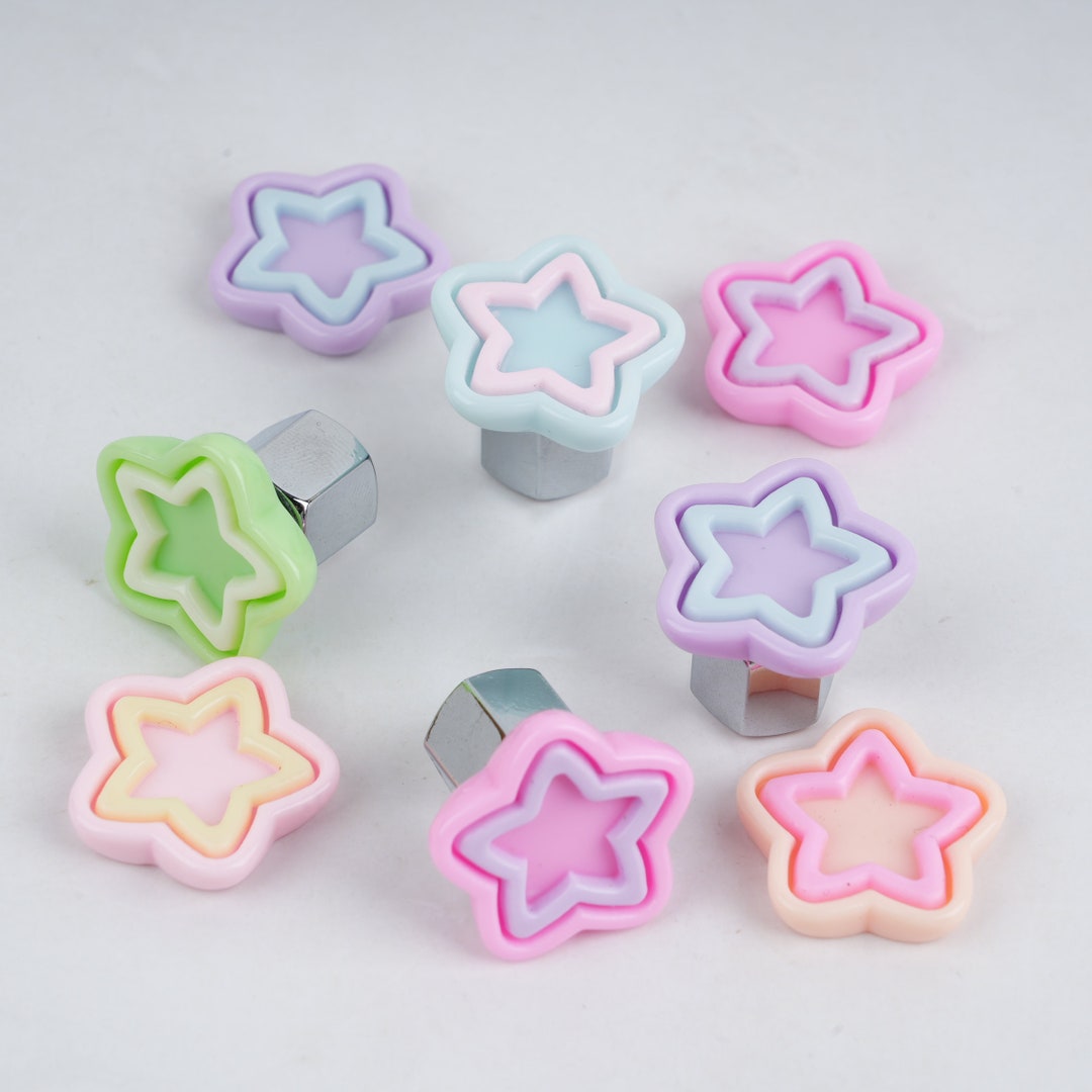 6 Colors Cute Star Dust Caps Valve Air Tire Caps Dice Shape Resin Caps ...