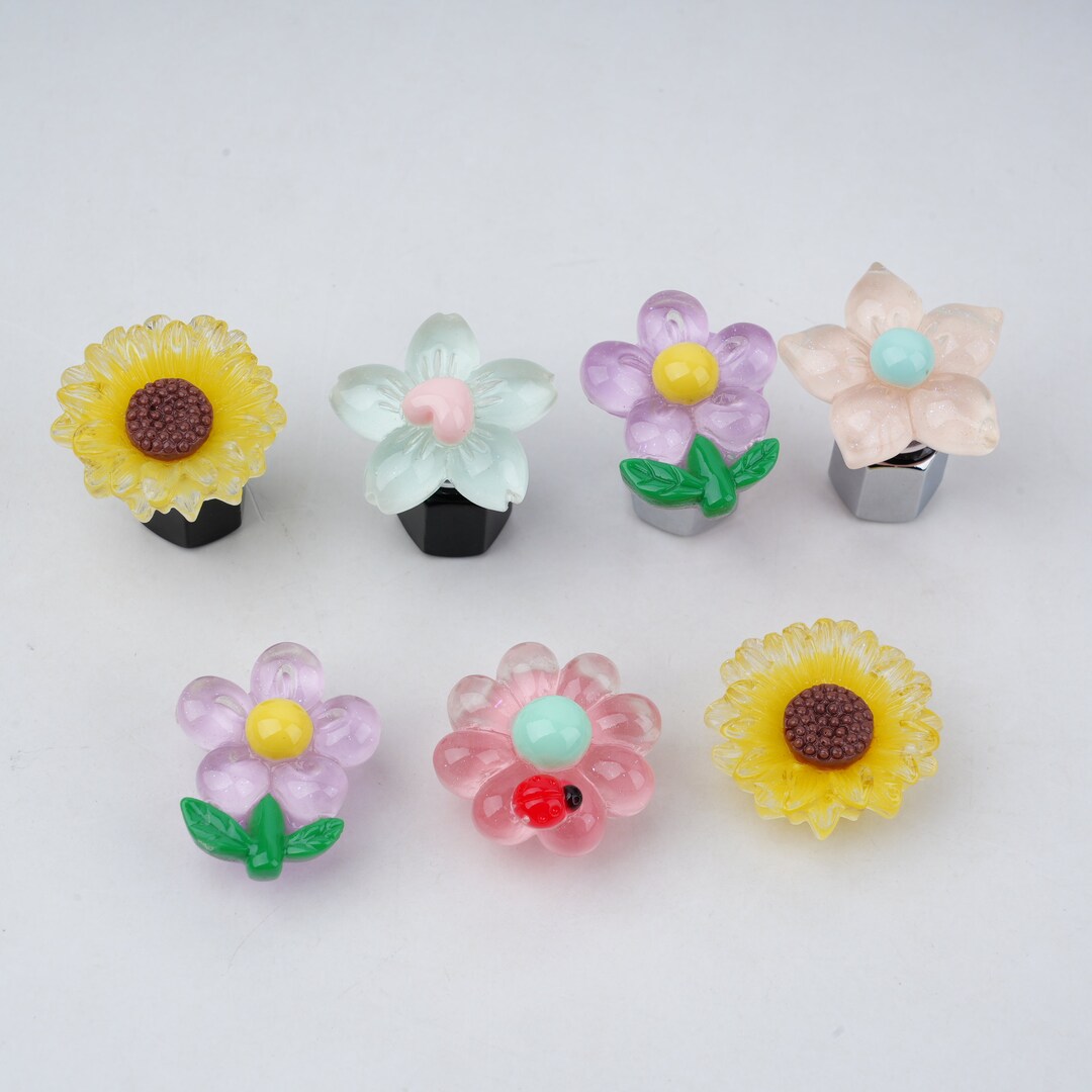 Colorful Flower Tire Valve Stem Cap, Daisy Valve Cap Set, Valve Stem ...