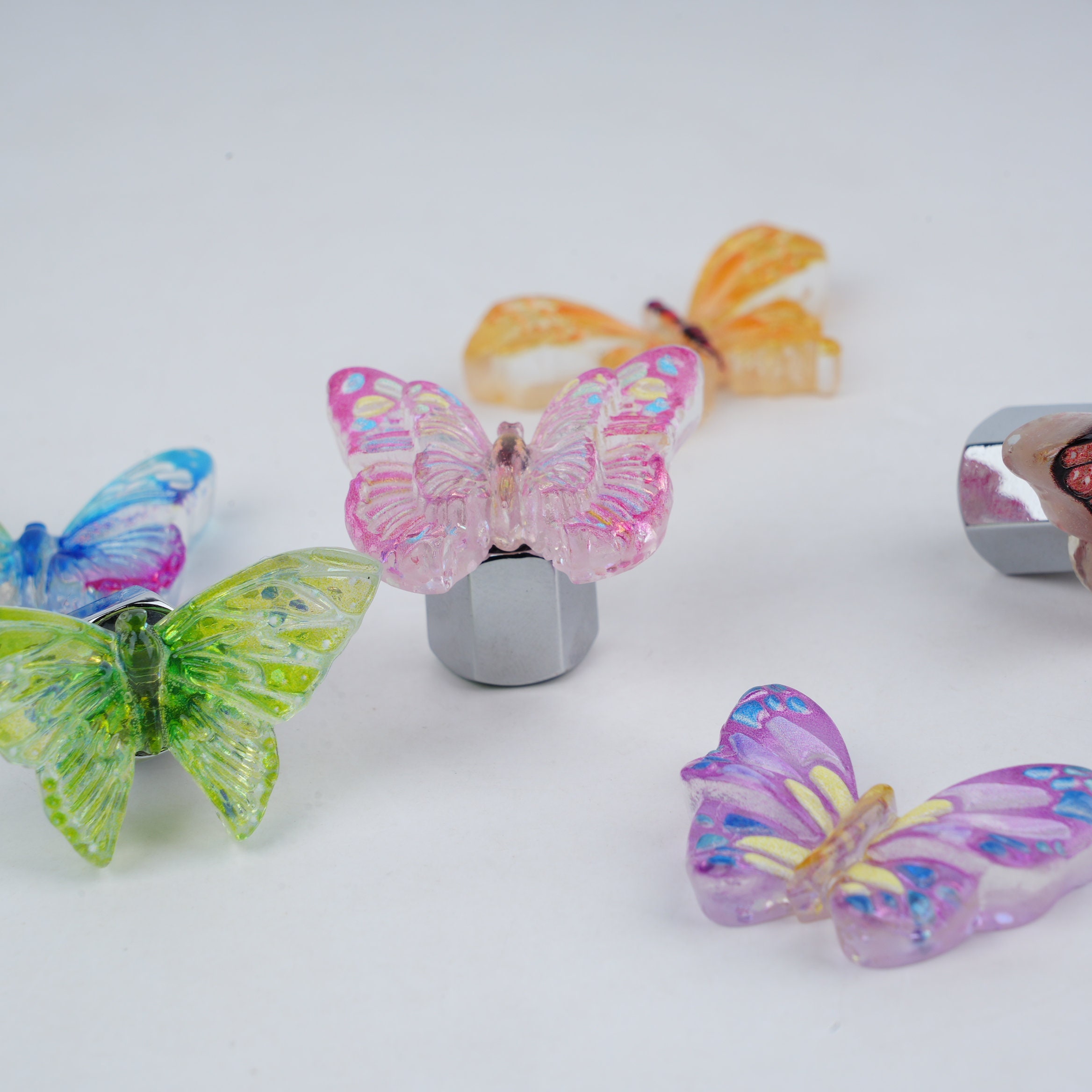 6 Colors Butterfly Tire Valve Cap Set, Purple Valve Caps, Butterfly ...