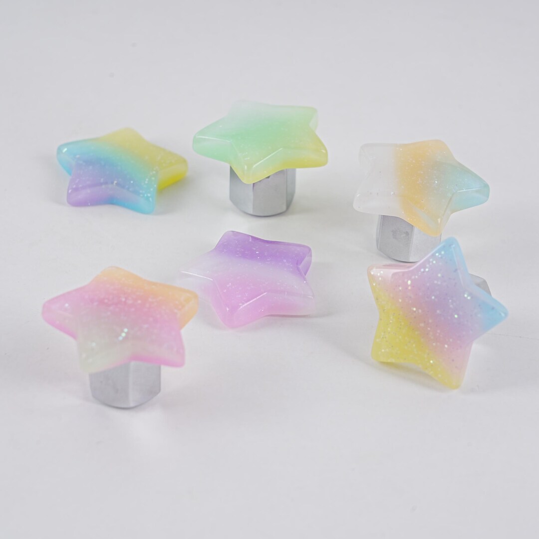 Colorful Star Car Wheel Air Tire Caps, Gradient Color Five-pointed Star ...