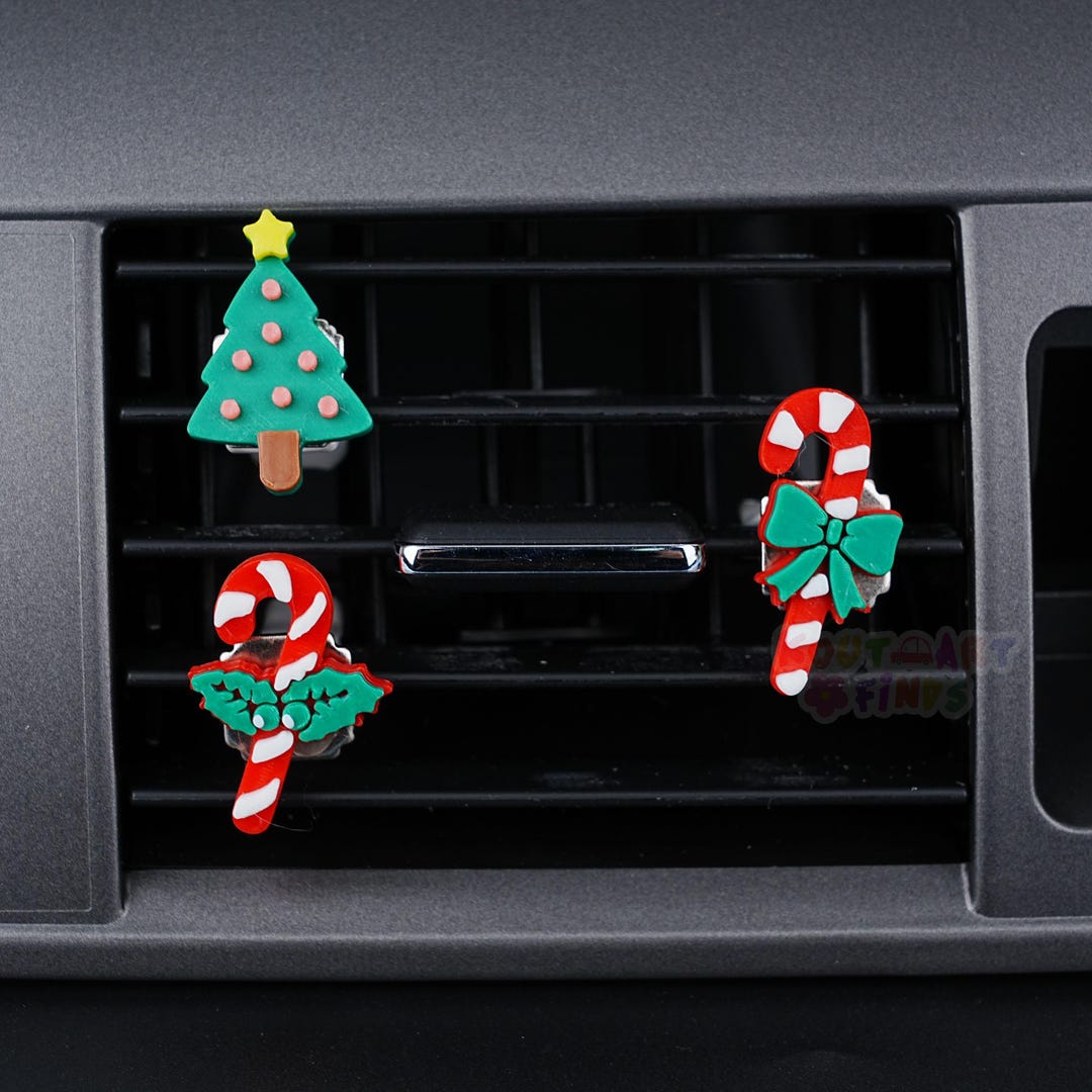 3D Printed Christmas Tree Car Vent Clips Decor, Candy Cane Air ...