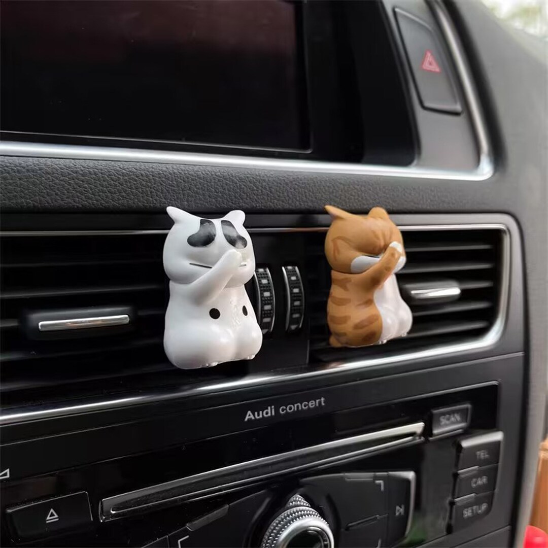 Cartoon Cat Car Air Vent Clips, Cartoon Animal Car Decoration, Car Air ...