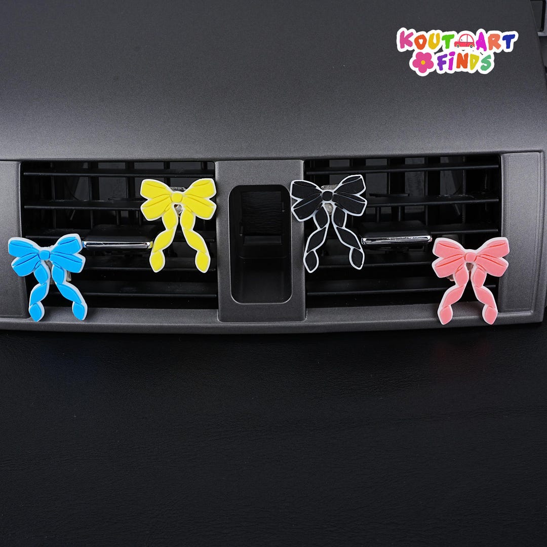 Colorful Bow Tie Car Air Vent Clips, 3D Printed Bow Car Vnet Clips ...