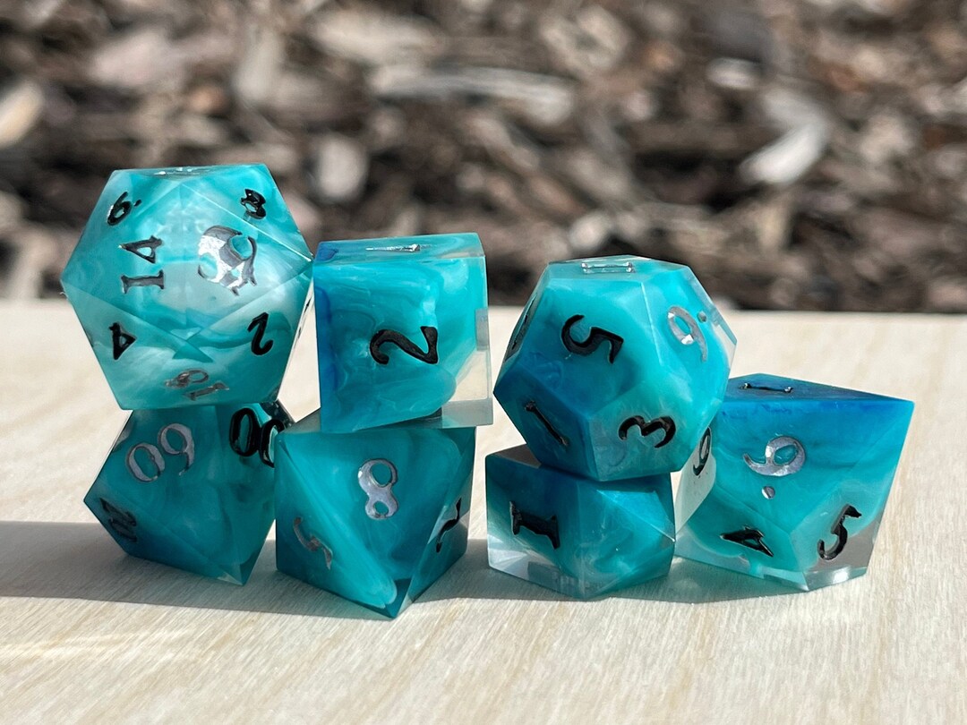 Waves of Fate Handmade Sharp Edge Dice Dice Set for - Etsy