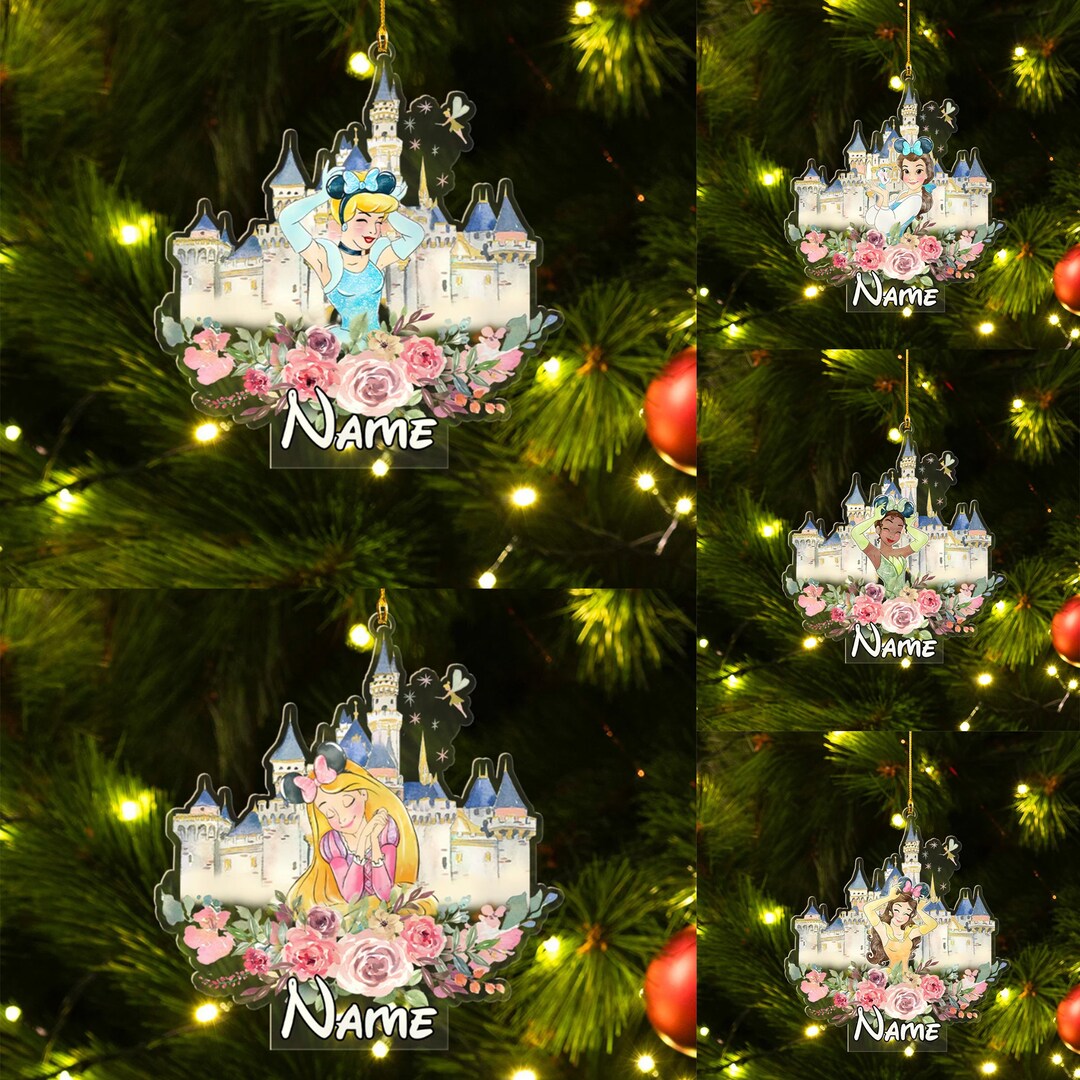 Personalized Disney Princess Castle Ornament Disney Princess - Etsy