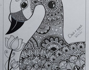 Swan Mandala Art - Etsy