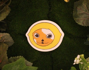 Lemon Cat Sticker ~ Lemon Loaf ~ Holographic Sticker ~ Cute Cat ~ Cat ...