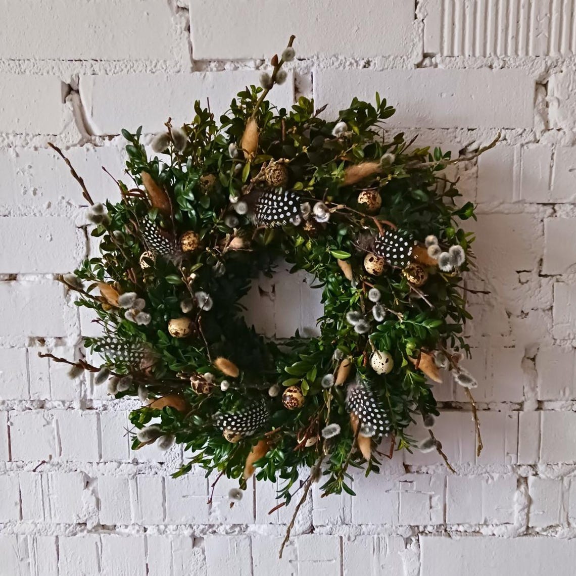 Lovely Handmade Natural Boxwood Door/ Wall/ Original Easter Spring ...