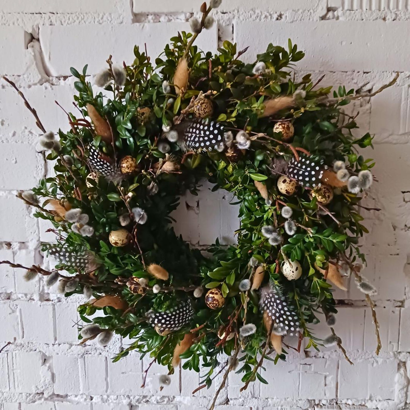 Lovely Handmade Natural Boxwood Door/ Wall/ Original Easter Spring ...