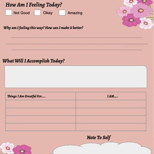 Daily Mental Health Log, Daily Intentions, Weekly Reflections ...