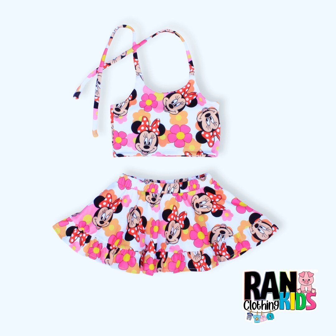 Baby Girl Skirt Set: Minnie Mouse Halter Top & Ruffle Skirt, Princess ...