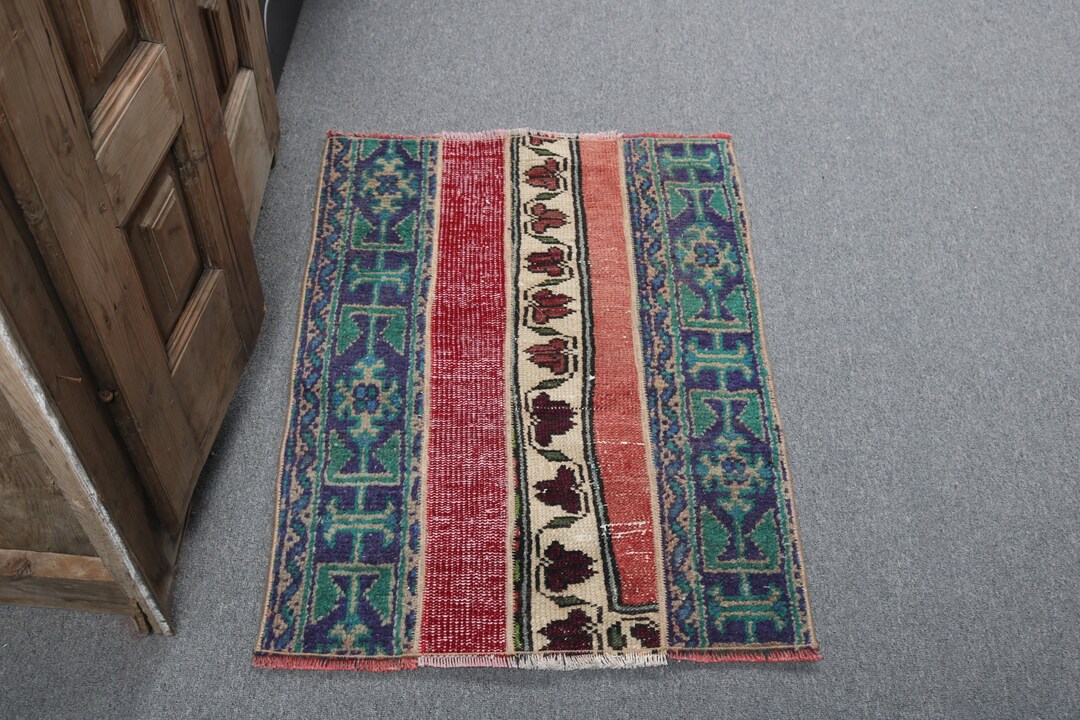 Vintage Rug, Patchwork Turkish Rug, 2.1x2.9 Ft Small Rug, Antique Rugs ...