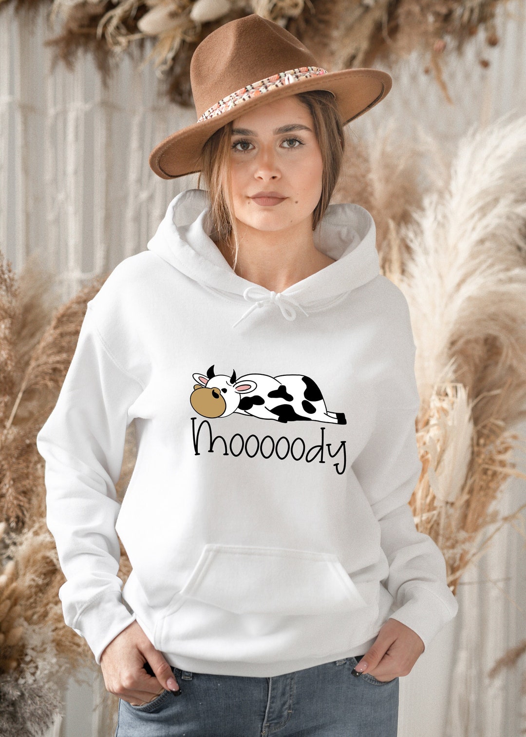 Moooody Cow Hoodie, Cow Lover Gift, Animal Lover Hoodie, Couple Hoodie ...