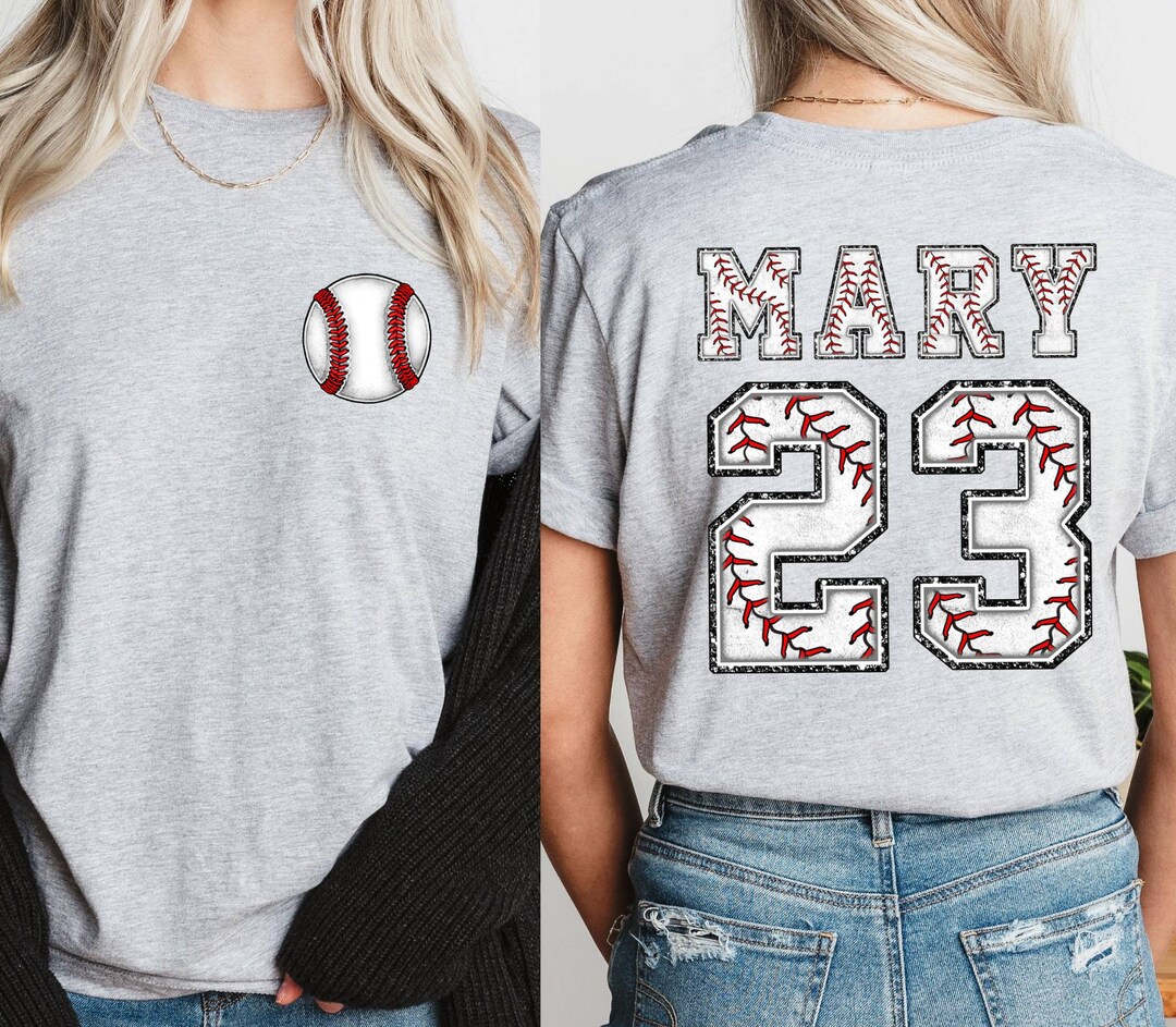 Two-sided Baseball T Shirt With Custom Number and Name, Baseball Mom ...