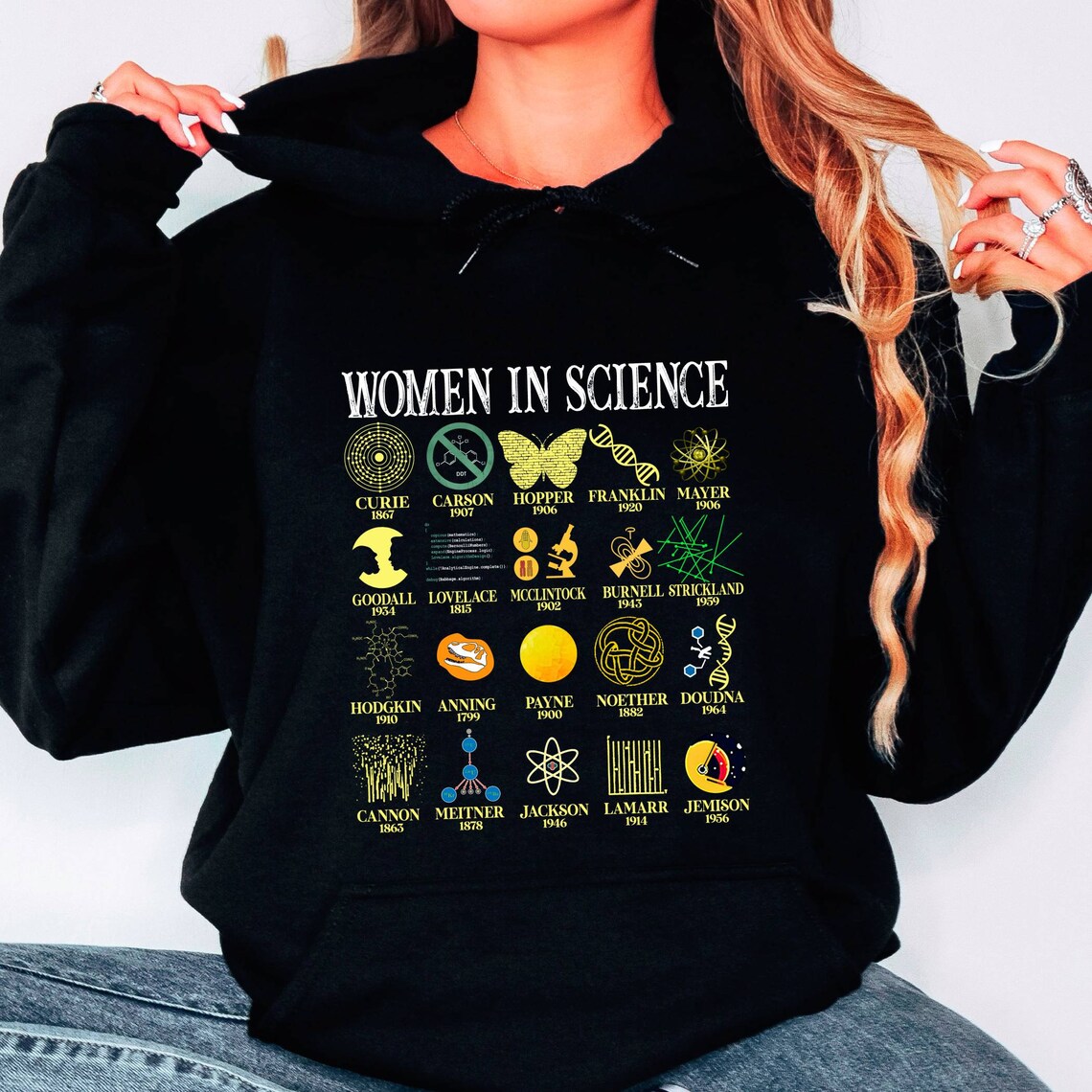 Women in Science Hoodie, Gift for Science Teacher, Retro Vintage ...